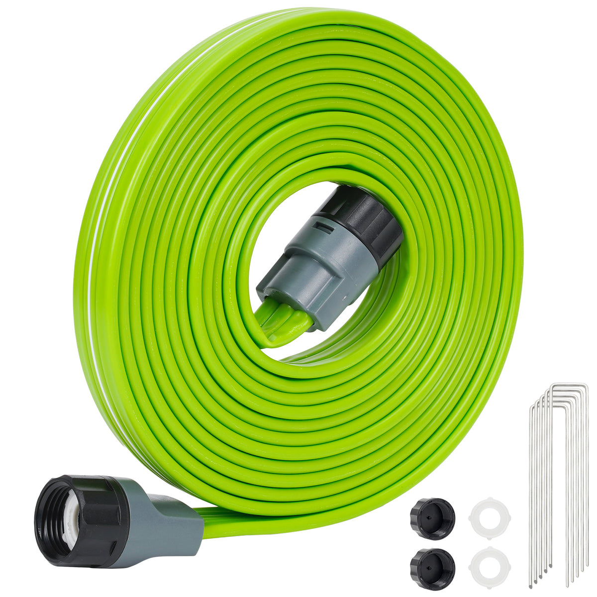 KOBAZ Sprinkler Soaker Hose with Holes, Garden Watering Hose with Stak ...